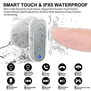 imuzaker True Wireless Earbuds Bluetooth Headphones Touch Control with Compact & Light-Weight Design Stereo Earphones Noise Cancelling & ENC in-Ear Headset Premium Deep Bass for Sport