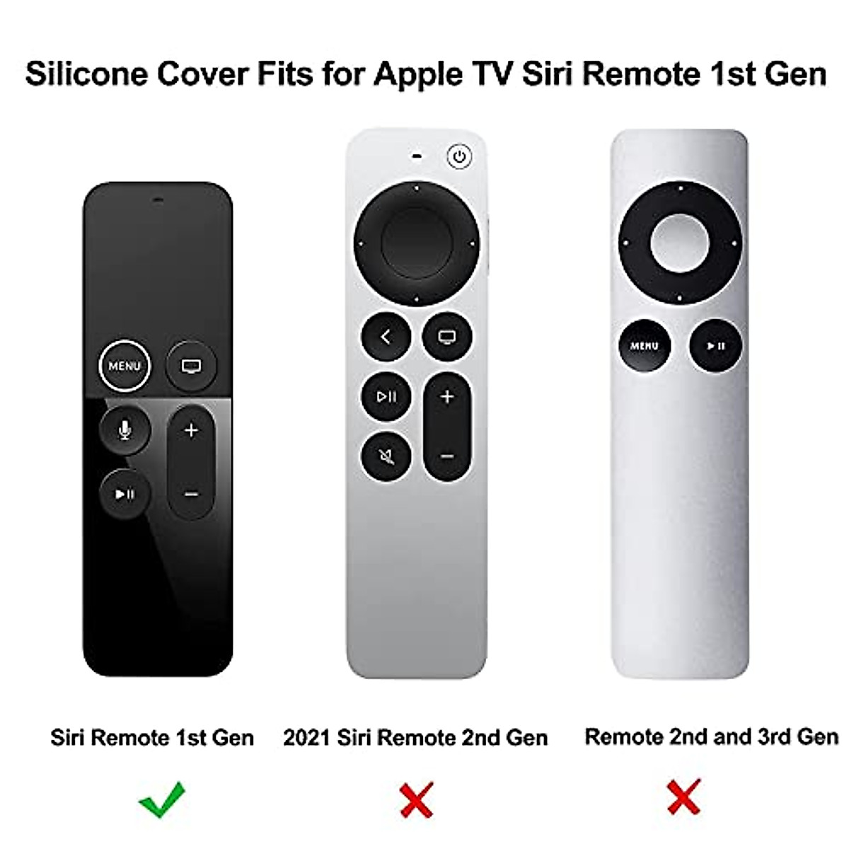 Remote Case Compatible with Apple TV 4K (5th) and 4th Generation, Auswaur Shock Proof Silicone Remote Cover Case Compatible with Apple TV 4th Gen 4K 5th Siri Remote Controller - Black