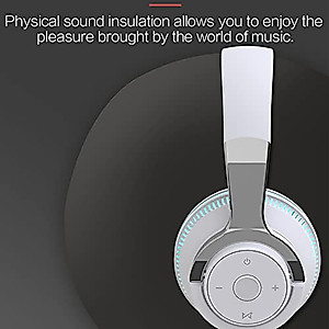 Bzdzmqm Active Noise Cancelling Headphones Wireless Over Ear Bluetooth Headphones Hi-Res Audio Deep Bass Wireless Earphone, Memory Foam Ear Cups for Travel Home Office Music