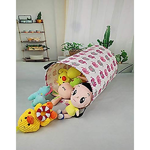 HUAYEE 19.7 Laundry Hamper Toys Box Storage Bins Canvas Waterproof Collapsible Clothes Organizer Basket with Handle Freestanding Large Cute Light Weight for Home Kids Baby Room(elephant)