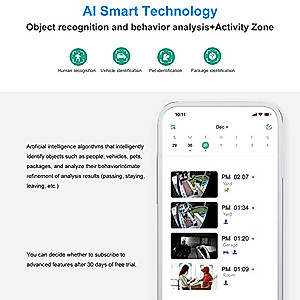Security Camera Wireless Outdoor, 1080P HD Wireless Rechargeable Battery Powered WiFi Home Surveillance Camera with AI PIR, Waterproof, Night Vision, Motion Detection, 2-Way Audio and SD/Cloud Storage