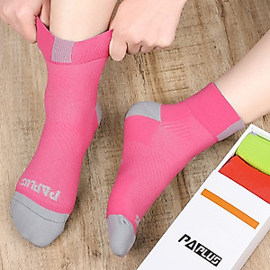 PAPLUS Ankle Compression Socks for Women 6 Pairs, Running Athletic Socks with Arch Support，Plantar Fasciitis Socks