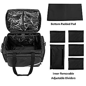 Trunab Rolling Medical Bag with Detachable Trolley, Nurse Rolling Bag with Removable Dividers 15.6” Laptop Sleeve, First Aid Responder Bag Empty for Home Health Nurses, Doctors, EMT, EMS