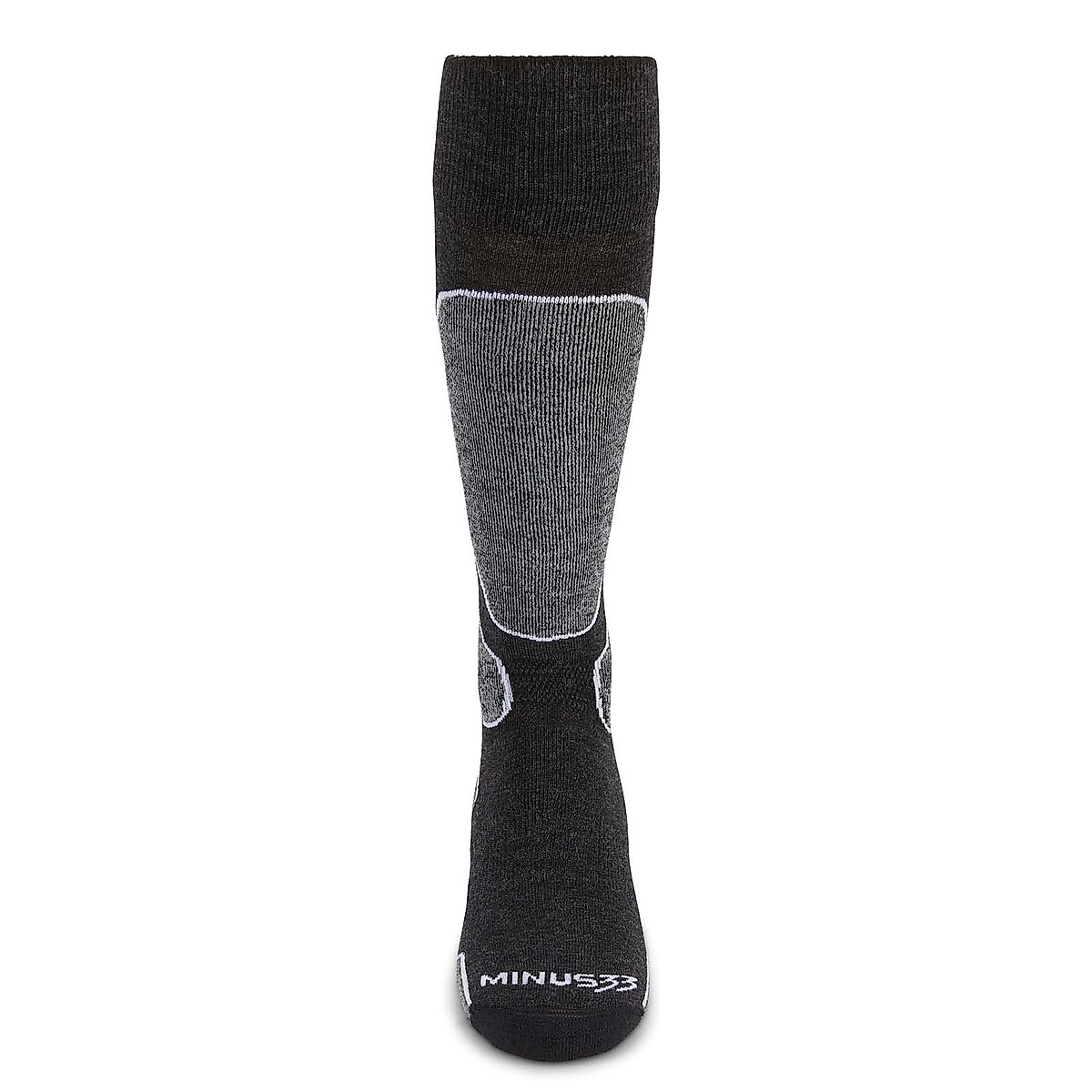 Minus33 Merino Wool Mountain Heritage Elite All Season Lightweight Snowboard Socks - Made in the USA - No-Slip Over the Calf Socks - Black - Medium