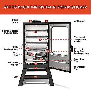 Masterbuilt MB20070421 30-inch Digital Electric Smoker, Black