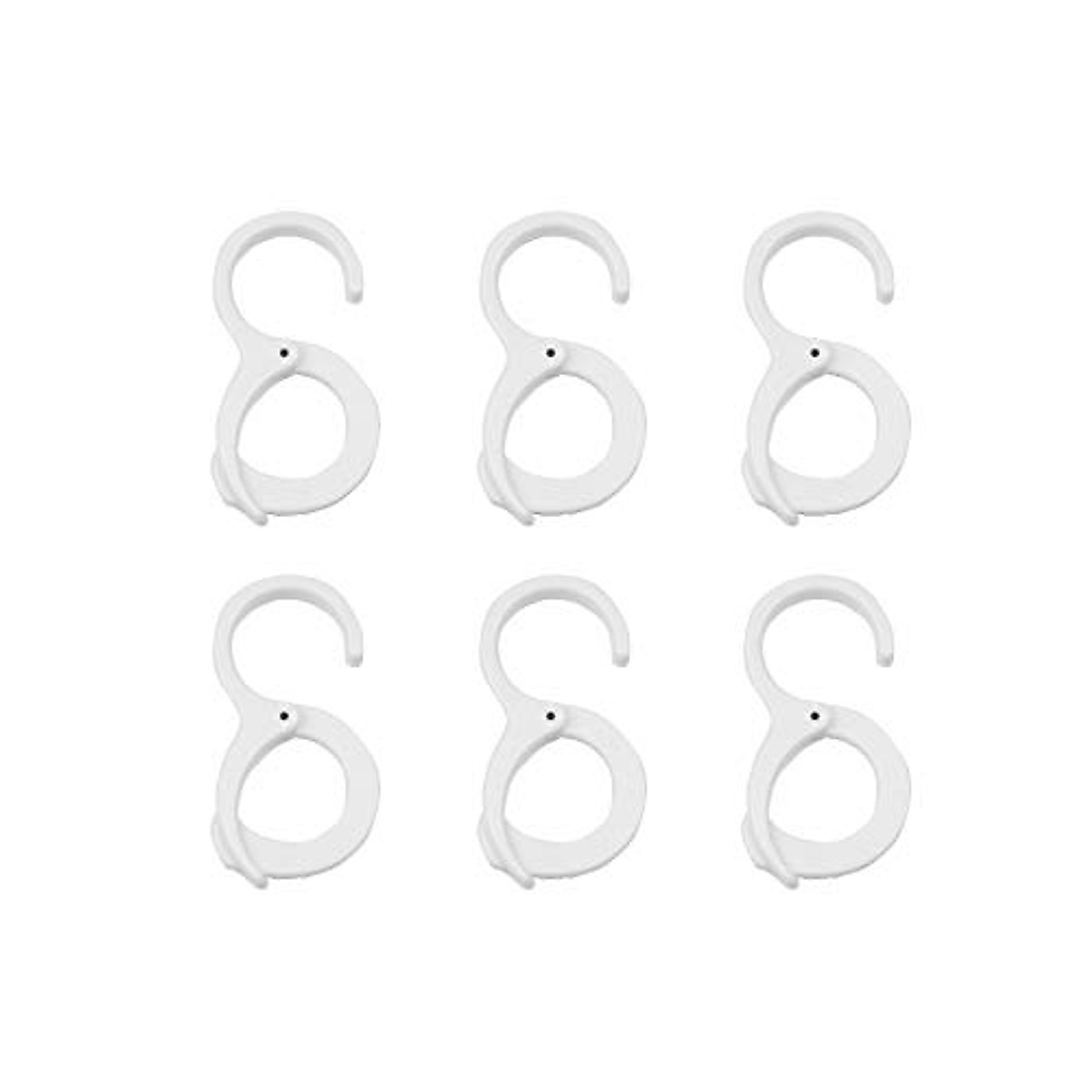 6 Pcs Multi-Function Clip Hanging Hooks, White