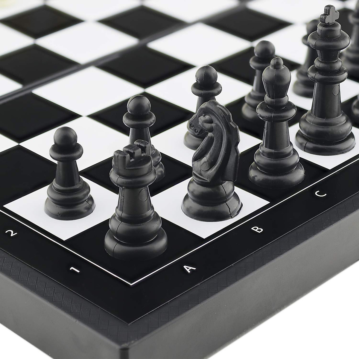 5 in 1 Magnetic Chess Checkers Dominoes Backgammon and Cards Set, Mini Travel Size Multi Board Games