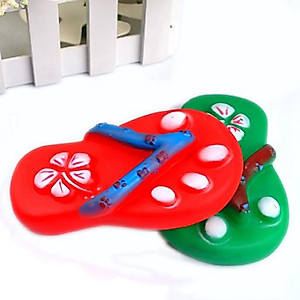 Chewtoyo Flip-Flop Shaped Rubber Toy 2PCS - Portable, Interactive Teething Training Toy for Pets, Funny Novelty Stress Comfort for Dogs