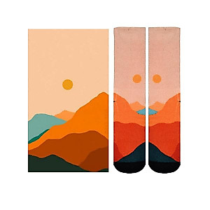 Sierra Socks Arizona Heat Pattern CoolMax Socks, Nature Collection for Men & Women Crew Socks
