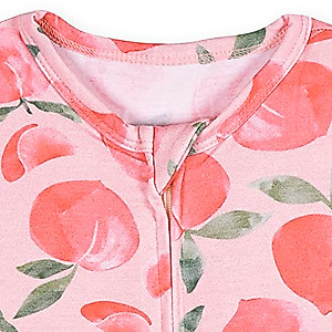 Gerber Unisex Baby Buttery Soft Short Sleeve Romper with Viscose Made from Eucalyptus, Just Peachy, 3-6 Months