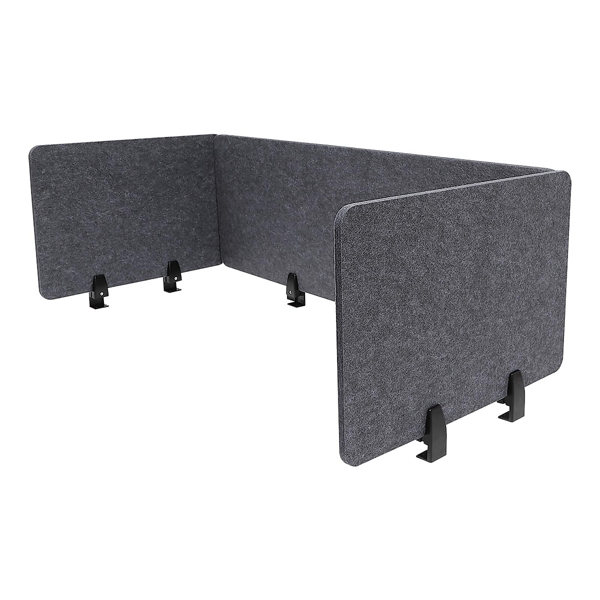 Desk Divider,Modern Stand Up Desk Store ReFocus Raw Clamp-On Acoustic Desk Divider Mounted Privacy Panel,Sound Blocking Desk Divider,Desktop Mounting (47.25in x 16in)