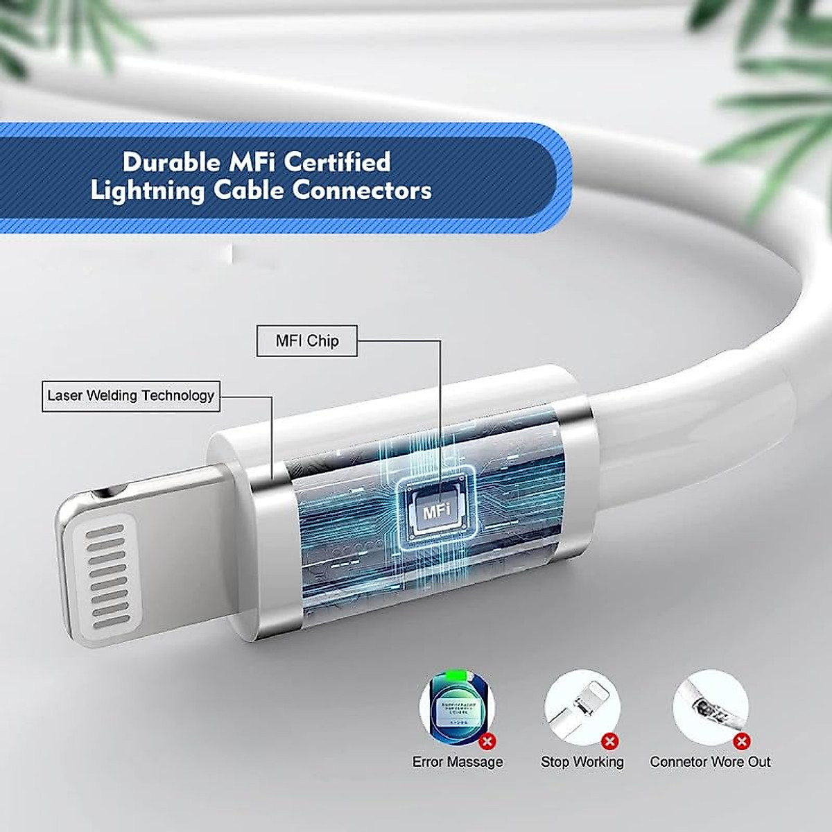 Long Apple iPhone Fast Charger [Apple MFi Certified] 2Pack PD Type C Wall Charger Fast Charging Apple Adapter 6.6FT USB-C to Lightning Cable Apple Chargers for iPhone 14/13/12/Pro/Max/11/XR/8/SE/iPad