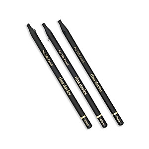 Tina Davies Pro Silk Pencil - Pre-Draw Eyebrow Pencil for Microblading - Smooth Pro Brow Pencil - Permanent Make Up Accessories - Black (3 Pack)
