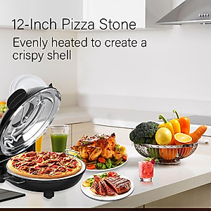 AplysiaTech Pizza Oven – Electric Pizza Oven Indoor Portable, 12 Inch Indoor Pizza Oven Countertop, Stone Baked Pizza Maker Heats up to 800˚F for Brick Oven Taste at Home As Seen on TV, 32cm, black