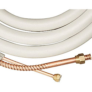 Senville 16 Ft. Insulated Copper Line Set for Mini Split Air Conditioner, 3/8" & 5/8" OD, White