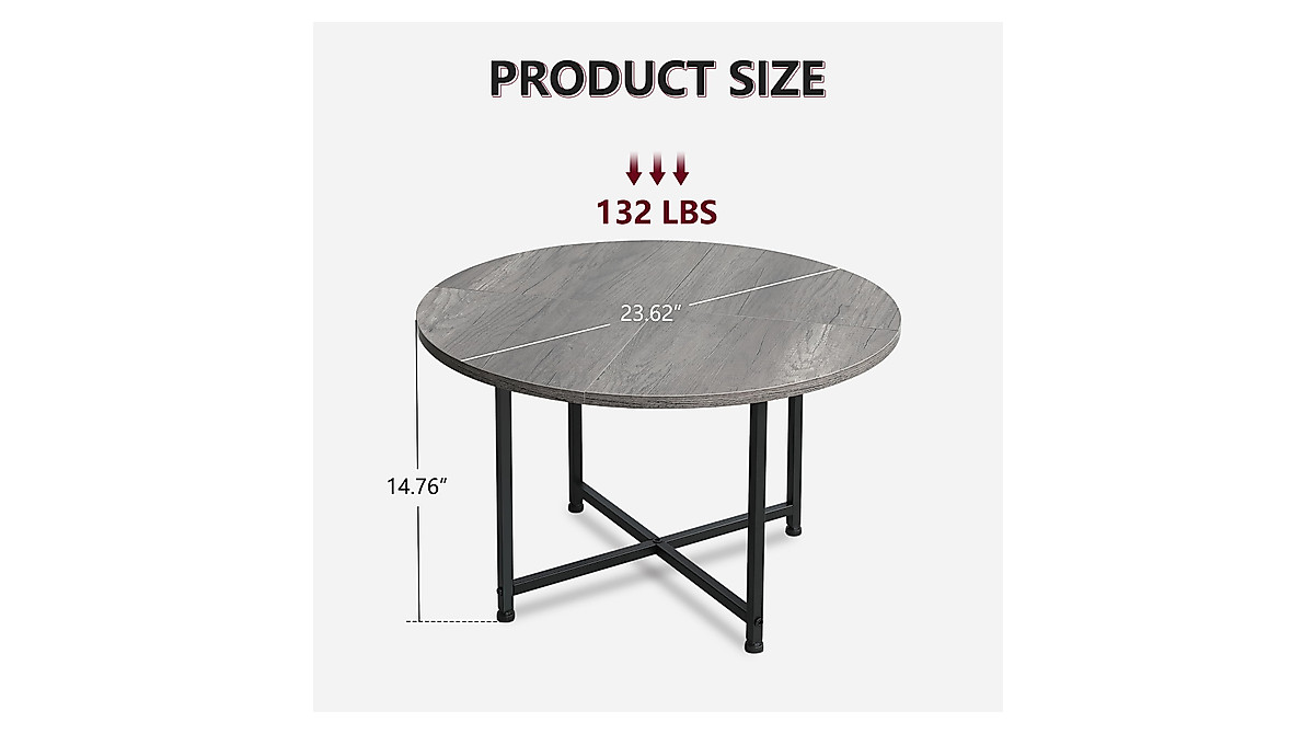 SENIG White Oak Round Coffee Table | 2-Tier Storage & Style