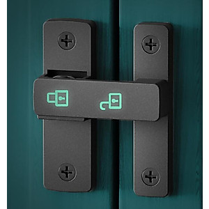 Sliding Door Lock bar barn Door Latch Hook-and-Eye Buckle Wooden Fence Door Lock Black Door Latch Lock Ship Window Lock Door latches Internal (Black)