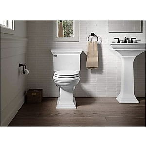 Kohler 4734-0 Rutledge Elongated, Grip-Tight Bumpers, Quiet-Close Release Hinges, Quick-Attach Hardware, No Slam Toilet Seat, White