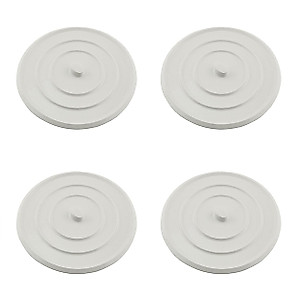 Ruiwaer 4PCS White Flat Suction Sink Stopper Rubber Silicone Shower Drain Bath Plug Stopper Bathtub Drain Stopper Plug Sink Plug Universal Sink Stopper for Kitchens, Bathrooms and Laundries