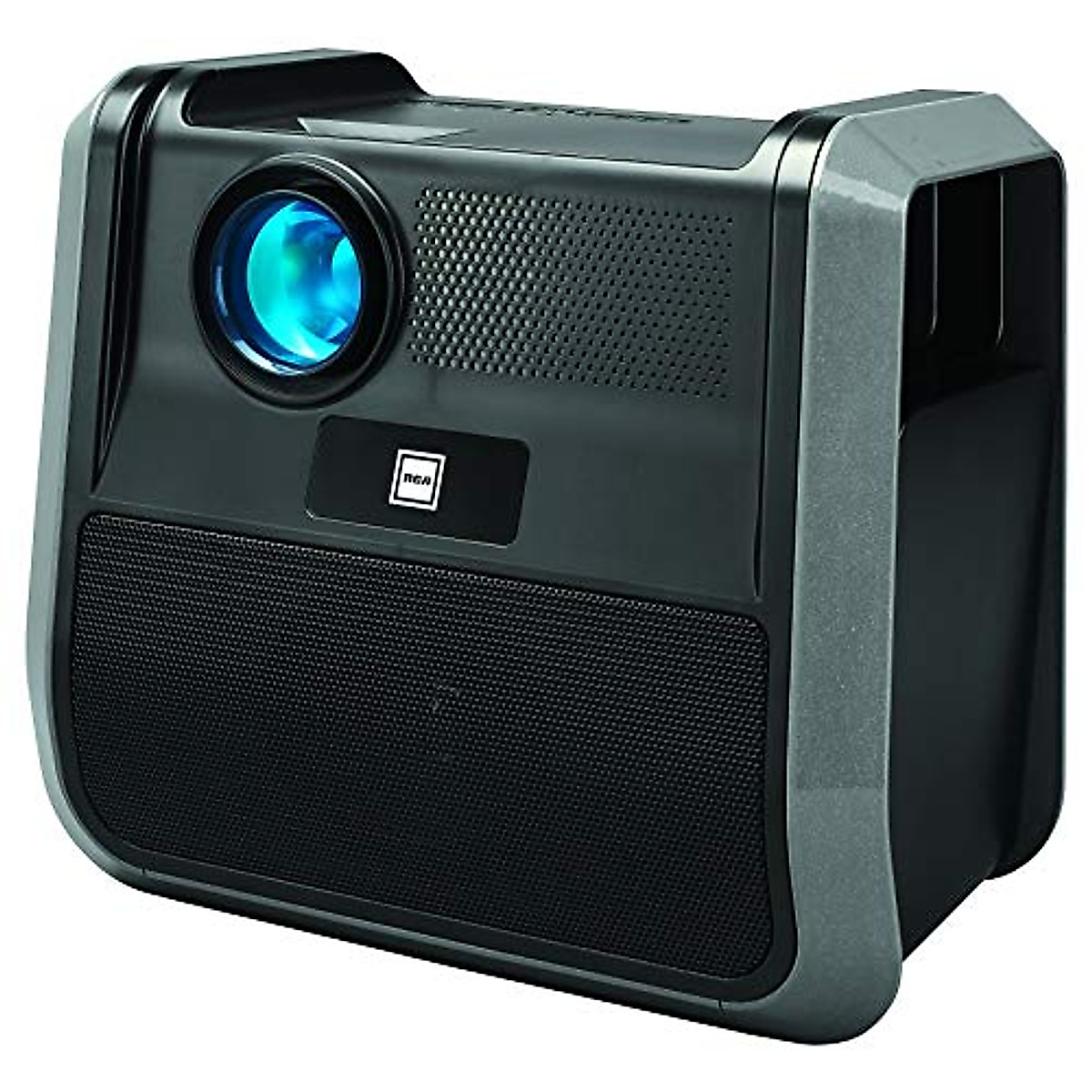 RCA - RPJ060 Portable Projector Home Theater Entertainment System - Outdoor, Built-in Handles and Speakers, Black, Graphite (RPJ060-BLACK/GRAPHITE)
