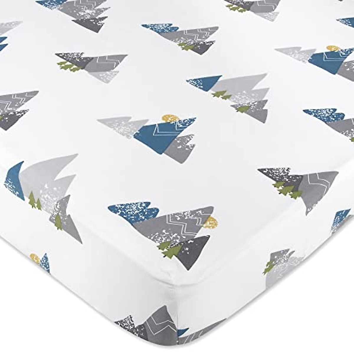 Standard Microfiber Fitted Crib Sheets for Baby Girl, Baby Boy, and Neutral, 2 Pack Crib Sheets Crib Essentials for Baby 28x52 Crib Sheets (Bears & Mountains)