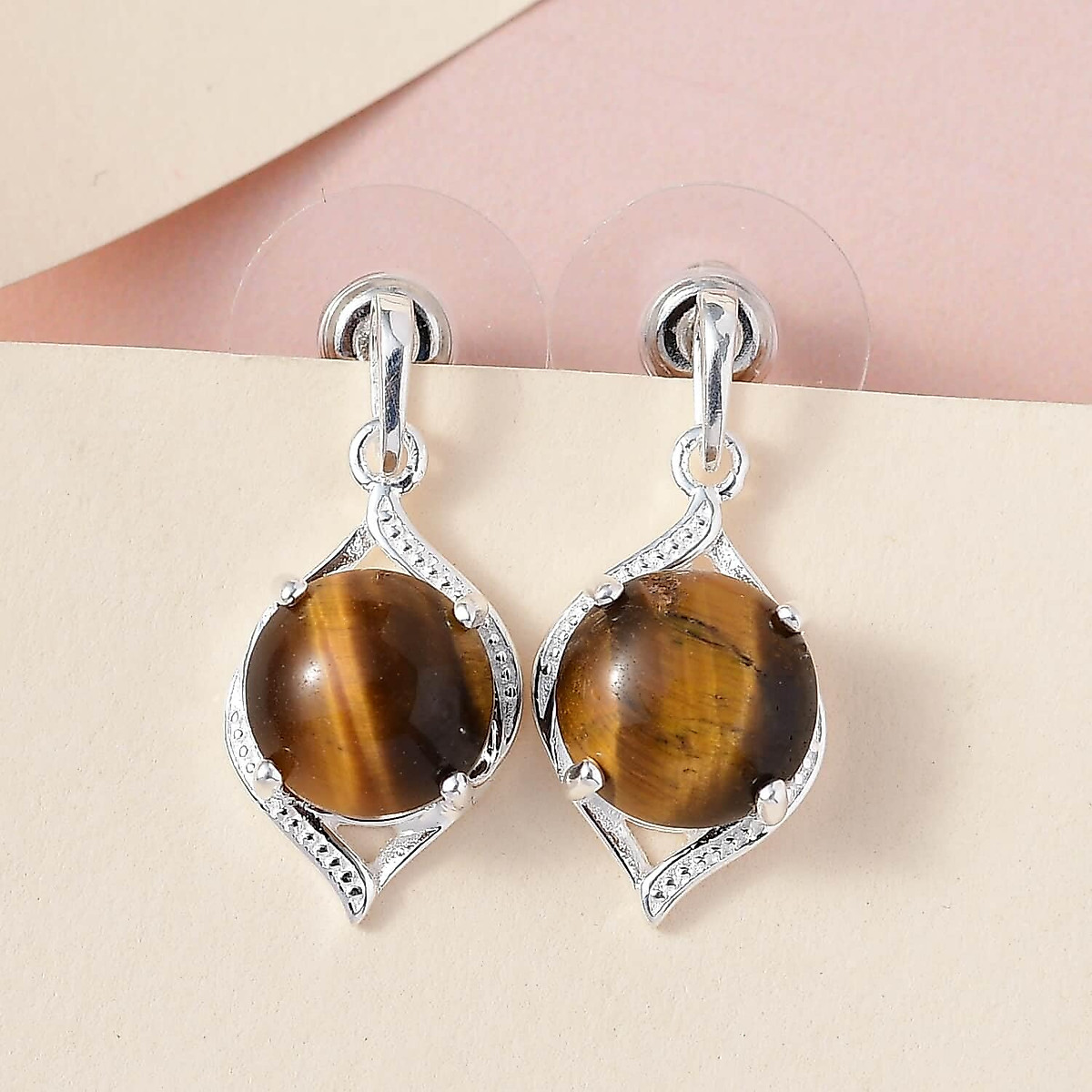 SHOP LC Tiger's Eye Drop Earrings for Women Jewelry 925 Sterling Silver Jewelry Birthday Gifts for Women