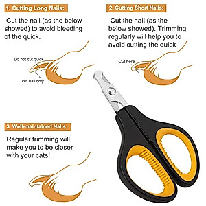 Cat Nail Clipper, Premium Dog Nail Clippers Trimmers Cat Claw Pet Nail Clippers Professional Ergonomic Anti-slip Small Animals Grooming Tool for Kitten Cats Puppy Birds Hedgehogs Rabbits Hamsters