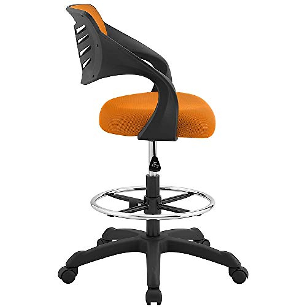 Modway Thrive Drafting Chair - Tall Office Chair for Adjustable Standing Desks in Orange