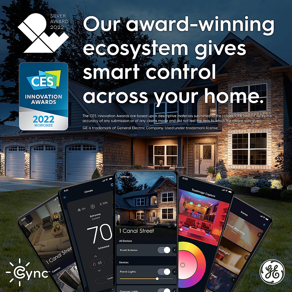 GE CYNC Indoor Smart Plug, Bluetooth and Wi-Fi Outlet Socket, Works with Alexa and Google Home (1 Pack)