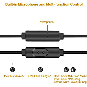 DaKuan 3 Packs Earbud Headphones with Remote & Microphone, in Ear Earphone Stereo Sound Tangle Free for Smartphones, Laptops, Gaming, Fits All 3.5mm Interface Device with Type-C Adapter