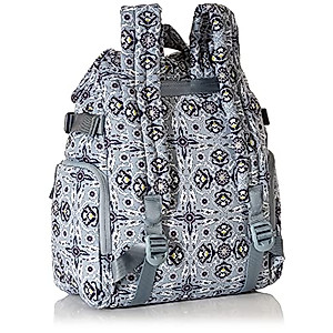 Vera Bradley Women's Cotton Utility Backpack, Plaza Tile - Recycled Cotton, One Size