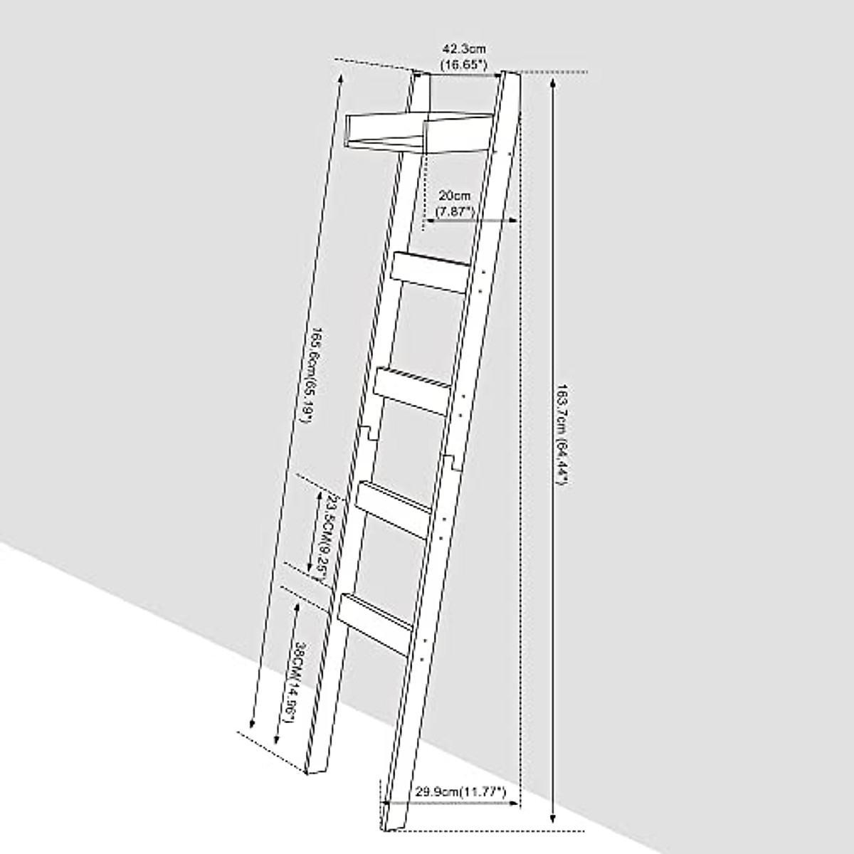 WTZ Blanket Ladder, 5-Layer Towel Racks, with Shelf Board, Blanket Holder with Anti Slip Construction Home Decor, Decorative Blanket, Quilt, Towel, Scarf Ladder Shelves for, Bedroom, Bathroom, White