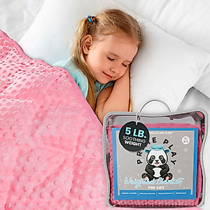 5lb Child's Weighted Blanket - Kids Weighted Blanket 5 Pounds (36" x 48") - Cute Dotted Texture Sensory Blanket - 5 lbs Weight Blanket for Kids Ages 4 to 7 - Machine Washable, Travel Friendly (Pink)