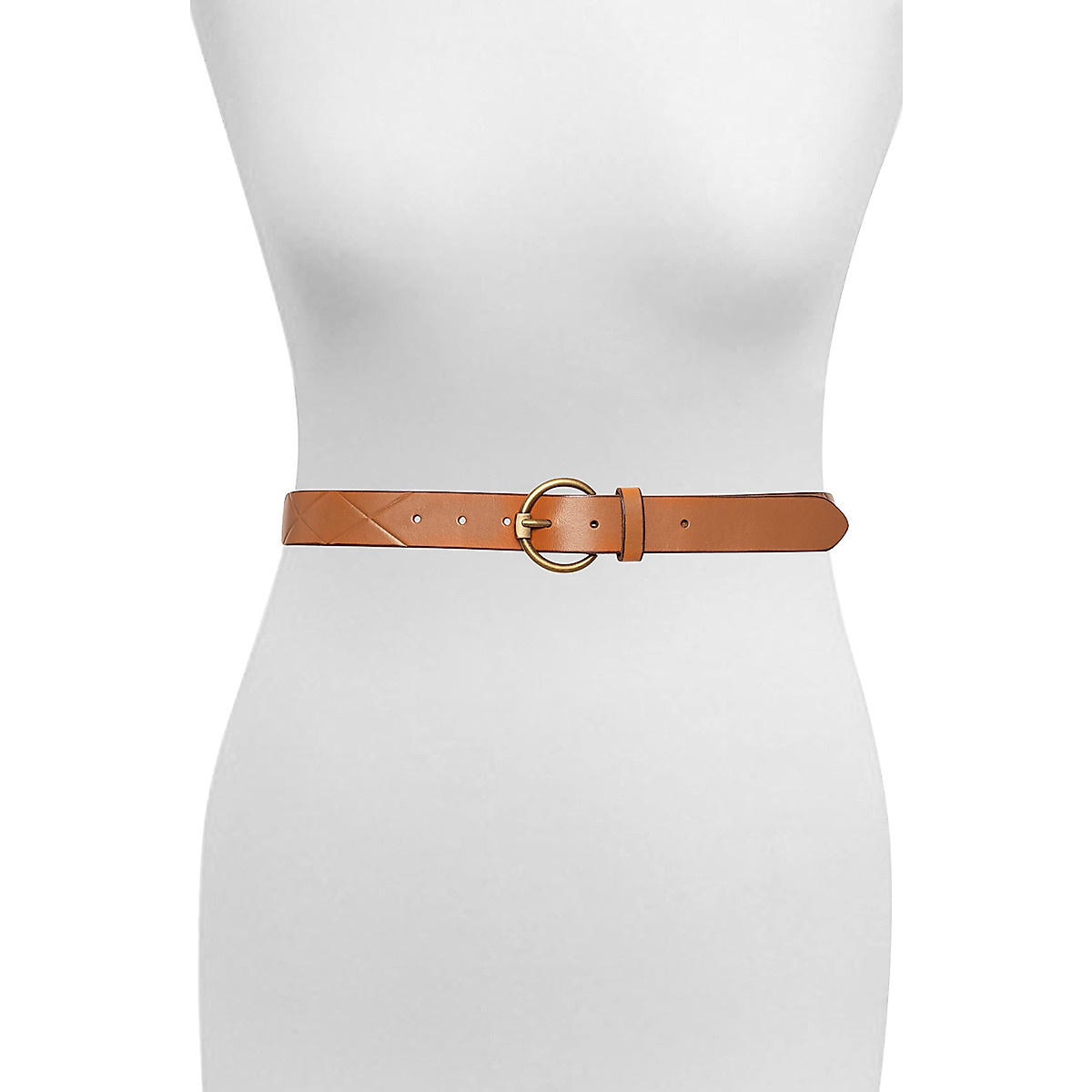 Frye Women's 32MM Leather Belt, Tan Emboss, Large