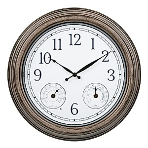 La Crosse Technology 435-3239-INT 15.5-Inch Lighted Leaf's Outdoor Analog Clock with Temp and Humidity