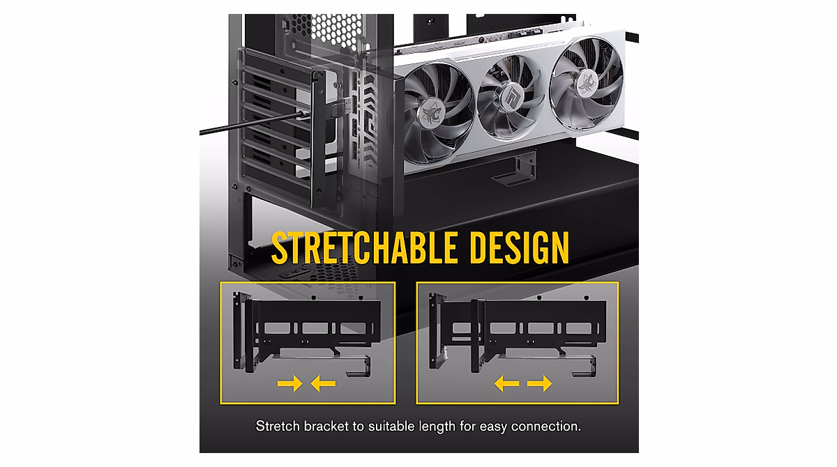 EZDIY-FAB Vertical PCIe 4.0 GPU Mount Bracket Graphic Card Holder with ...