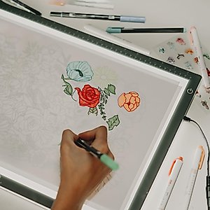 Daylight Wafer 3 LED Lightbox, Dimmable with Memory Function, Perfect for Tracing, Sketching, Scrapbooking and Other Craft Projects,18X23.5 inches, Black