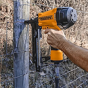 Freeman G2FS9 2nd Generation Pneumatic 9-Gauge 2" Fencing Stapler with Case, T-Handle, Adjustable Metal Belt Hook, and 1/4" NPT Air Connector