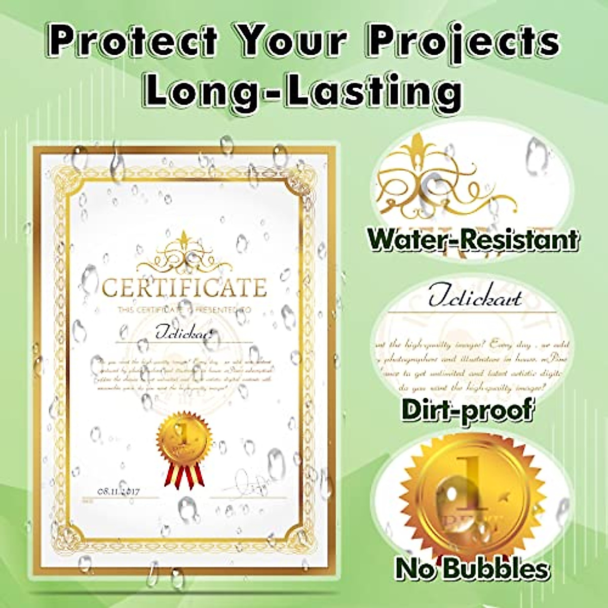 Koala Self Adhesive Laminating Sheets - 9 x 12 Inch Self Laminating Sheets, No Machine Needed Clear Self Sealing Laminate Sheets for Stickers, Photos - 5 Sheets