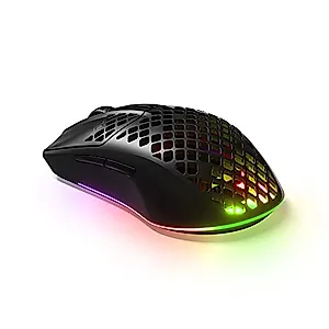 SteelSeries Aerox 3 Wireless - Holey RGB Gaming Mouse - Ultra-lightweight Water Resistant Design - 18K DPI TrueMove Air Optical Sensor- Onyx