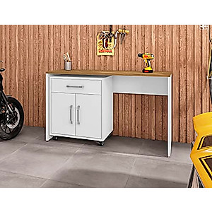 Manhattan Comfort Eiffel Garage Cabinets and Storage System, Set of 2, White