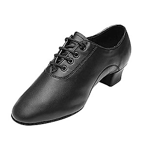 Shoes Boys Modern Dance Shoes Prom Ballroom Latin Dance Shoes Solid Color Lace Up Kids Hunting Boots for Boys (Black, 1)