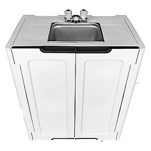 Portable sink self contained hot and cold water