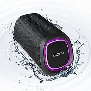 LG XG5QBK.DUSALLK Go Portable Bluetooth Speaker - LED Lighting and up to 18-Hour Battery, Black