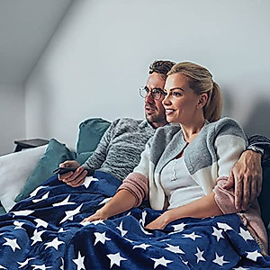 Yoofoss Fleece Throw Blanket Plush Flannel Velvet Bed Blankets and Throws for Sofa Couch (86x94In, Blue)