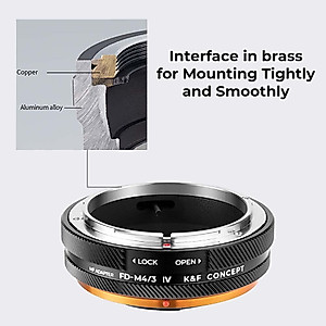 K&F Concept IV PRO FD-M4/3 MFT Lens Mount Adapter, Compatible with Canon FD/FL Series Lens to M4/3 M43 Micro Four Thirds Mount Camera with Matting Varnish Design