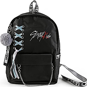 Ksone Fit Korean Style Backpack Shoulder Bag Laptop Bag School Bag Leisure Hiking Daypack Fashion Canva Bookbag Stray Kids Bag Set (No usb port), Medium
