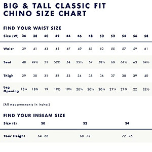 Tommy Hilfiger mens Big and Tall Classic Fit Stretch Chino Casual Pants, Navy Blazer, 42W x 34L US