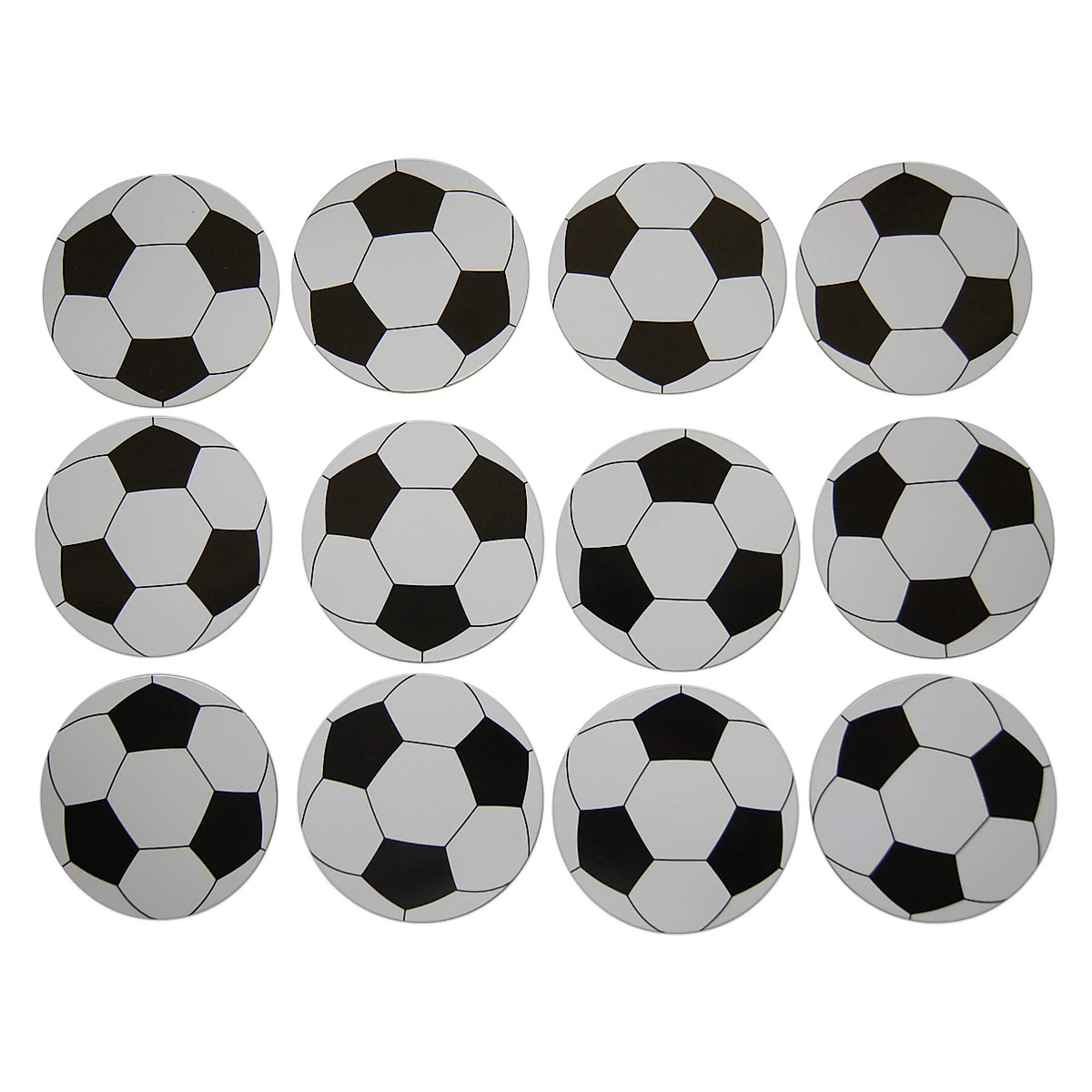 Novel Merk Soccer Ball Circle Decorations Small Refrigerator Magnet Set Miniature Design (12 Pieces)