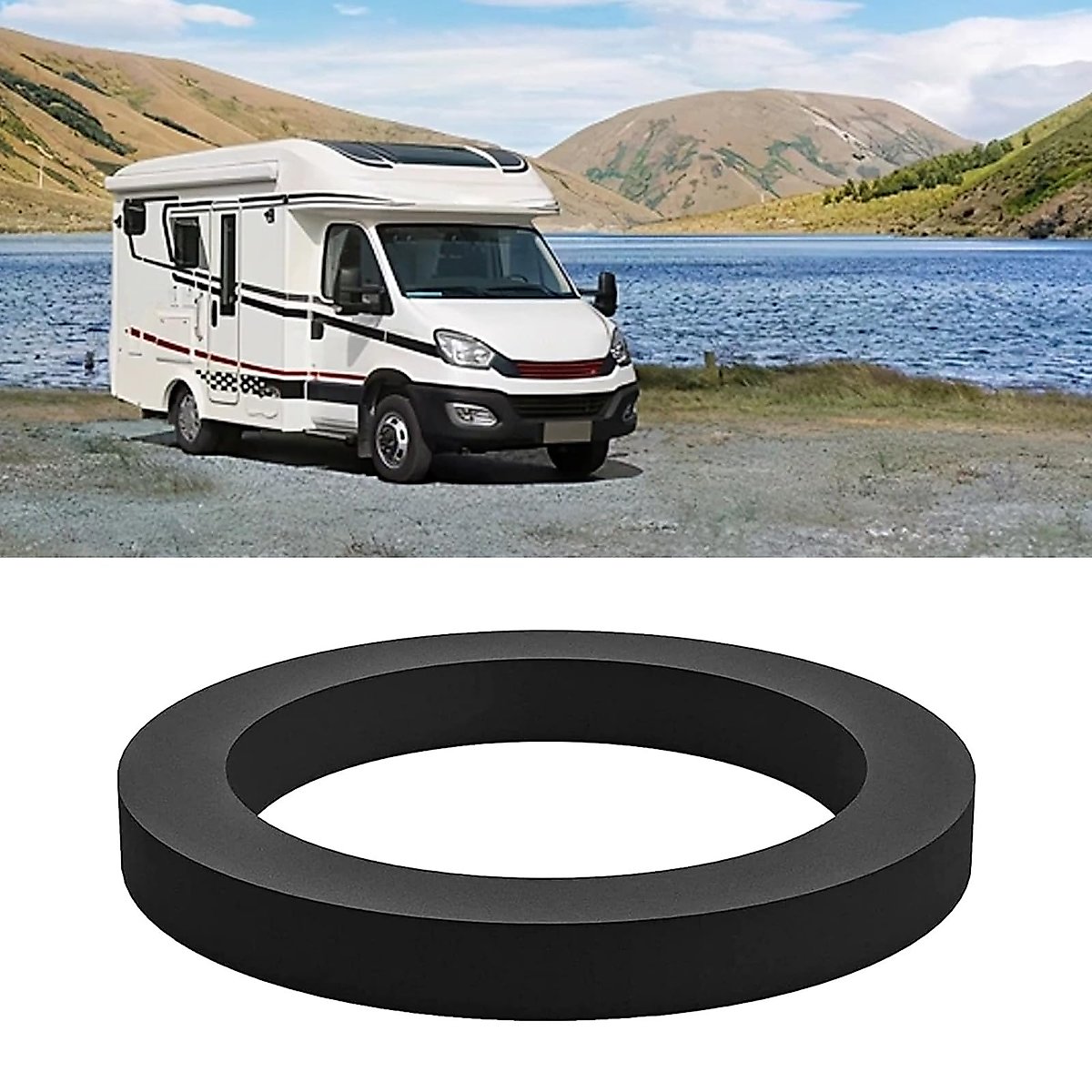 UGSHY 1 PC 385311652 Replace RV Toilet Seal Kit, Mounting Hardware and Seal Compatible for RV Toilet Replacement Seal for RVs, Camper Trailers (Black)